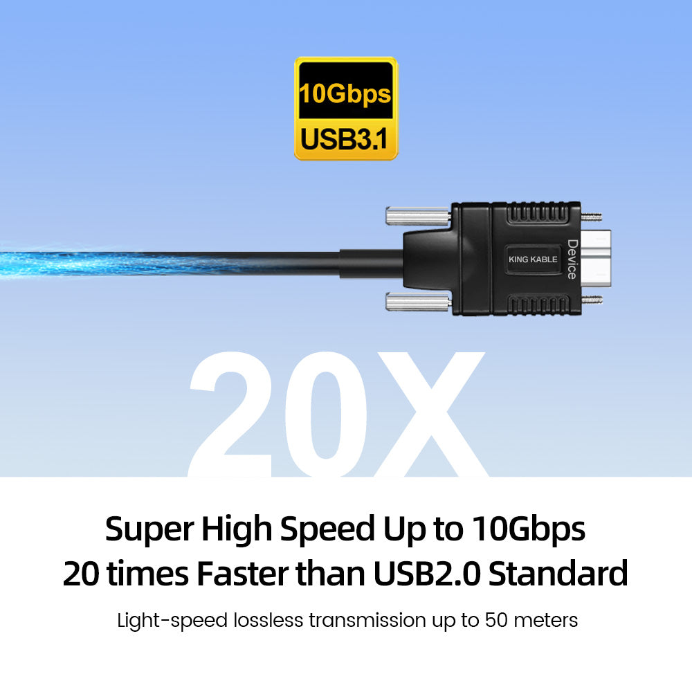 KING KABLE High Flex Optical Fiber USB3.1 Gen2 A to Micro B Towline Ca