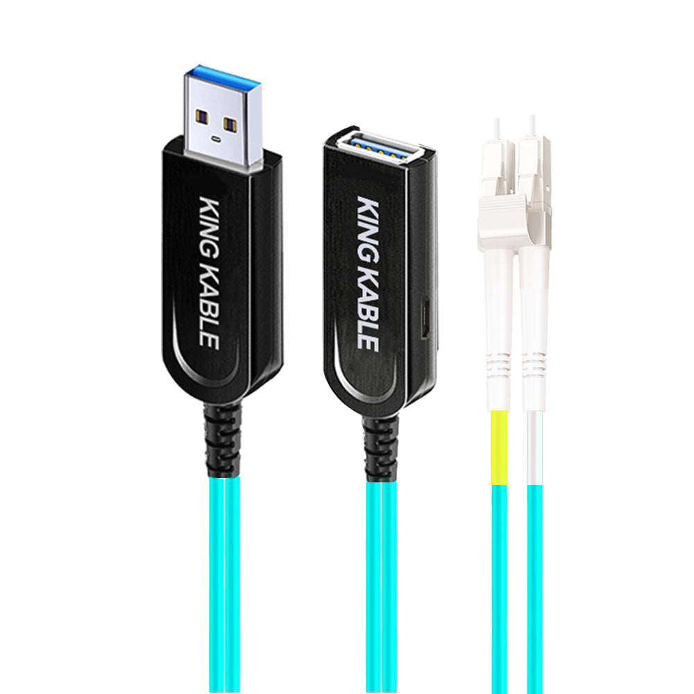 KING KABLE Pure Optical Fiber USB3.1 AM to AF LC Detachable Cable 10Gb