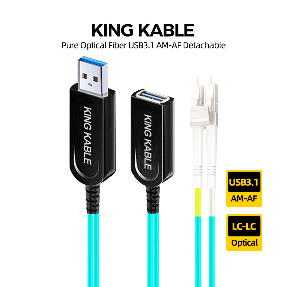 KING KABLE Optical Fiber USB4 HDMI2.1 DP2.1 USB3.1 C/B/A DVI MPO Cable