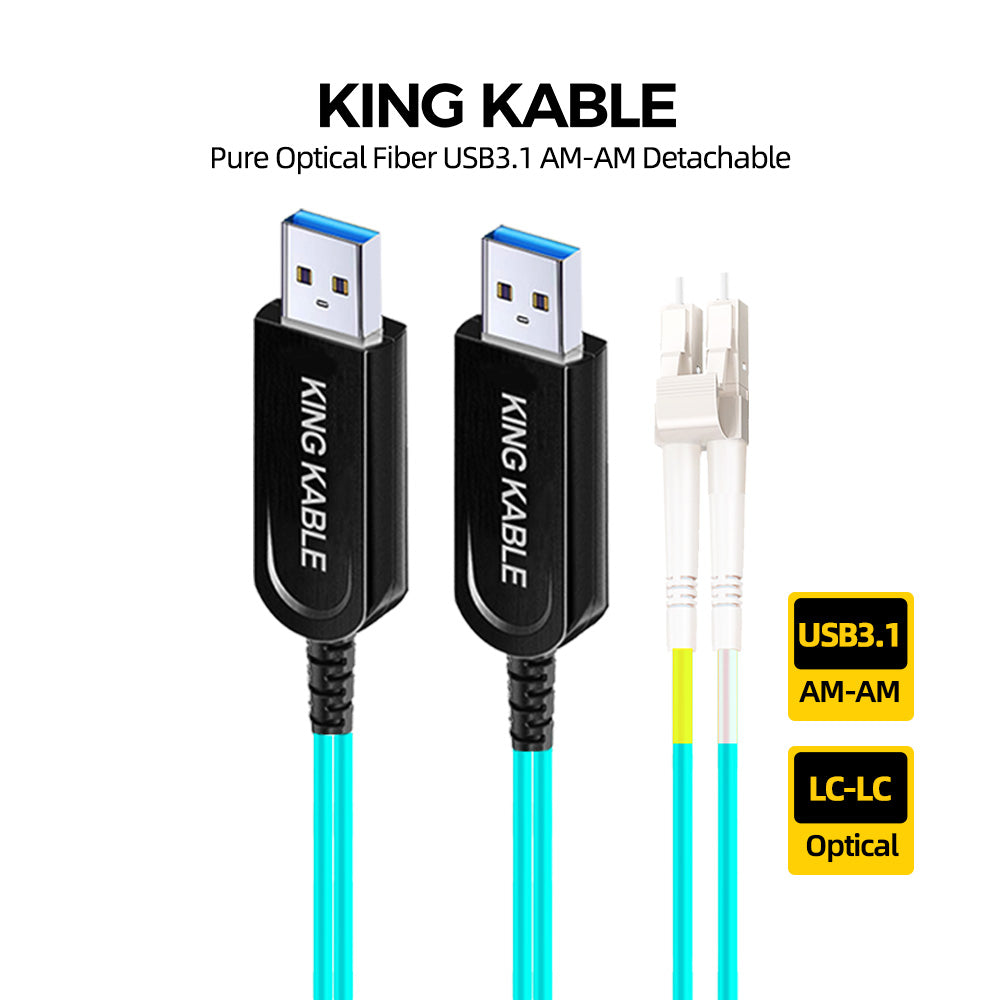 KING KABLE Optical Fiber USB4 HDMI2.1 DP2.1 USB3.1 C/B/A DVI MPO Cable